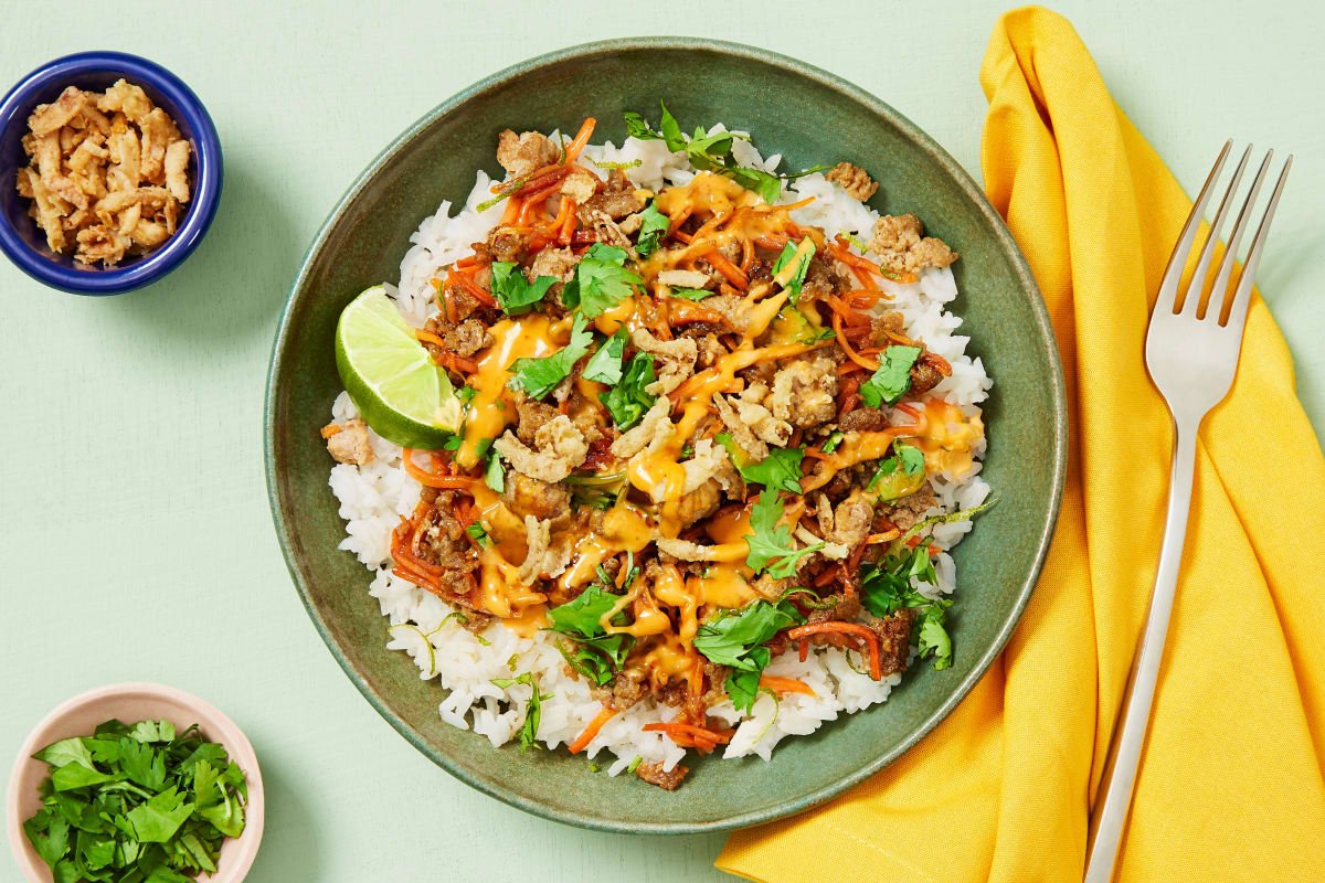 Hello Fresh Sesame Soy Pork Bowls Recipe | Kitchen Aiding