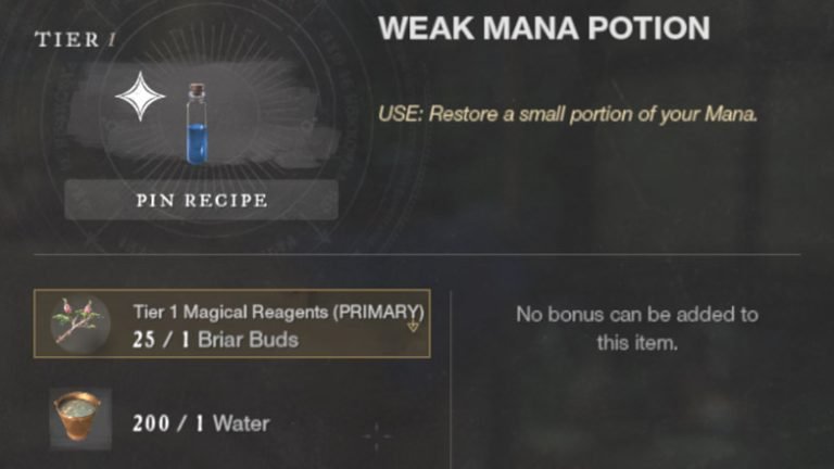 New World Weak Mana Potion Recipe | Kitchen Aiding
